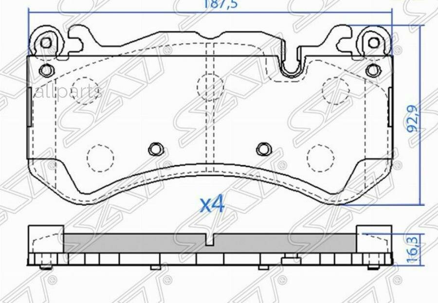 SAT ST-4F0698151G Колодки тормозные (Спереди) Mercedes-Benz S-Class 05-13 / Audi RS6 08-18