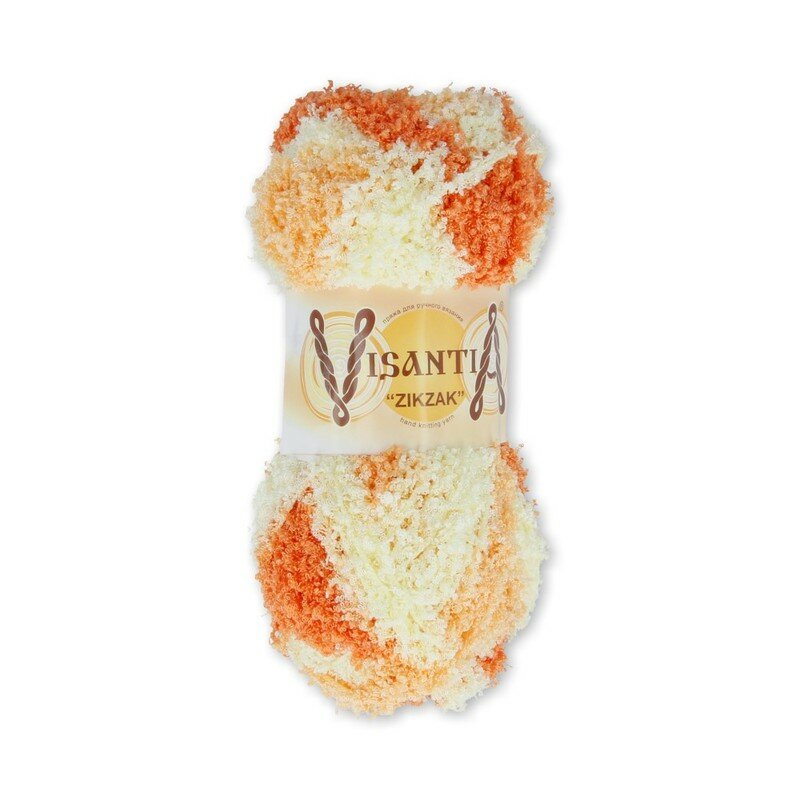 Пряжа VISANTIA "ZIKZAK" 100% полиэстер 100 г 100 м №3350 св. желтый-св. оранжевый-оранжевый