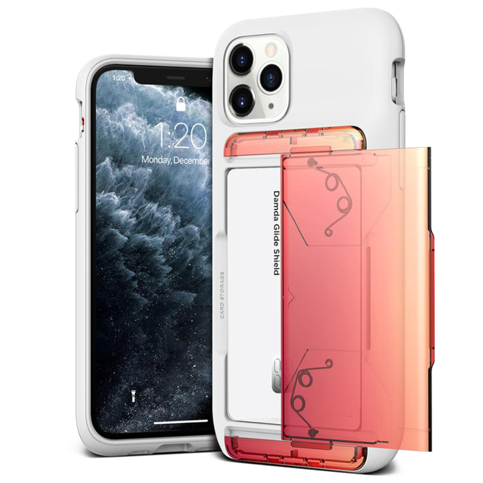 Чехол VRS Design Damda Glide Shield для iPhone 11 Pro Max White Yellow - Peach