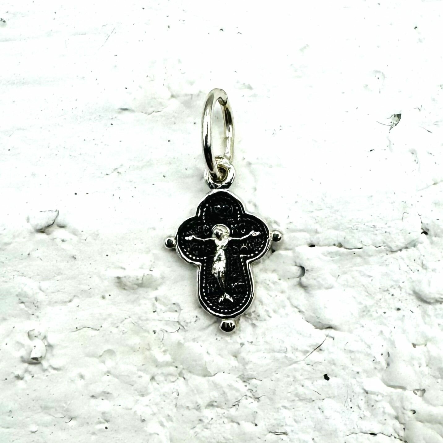 Крестик, серебро, 925 проба, чернение