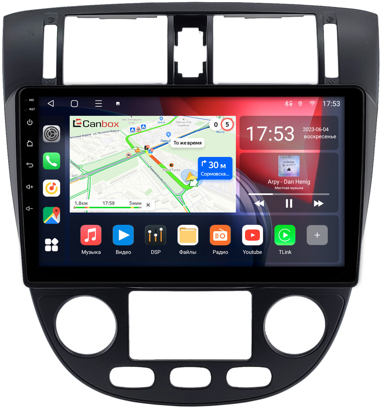 Штатная магнитола Chevrolet Lacetti 2004-2013 (тип 2, черная, Универсал/Седан, авто без климат-контроля) Canbox L-Line 4168-1086 Android 10 (4G-SIM, 3