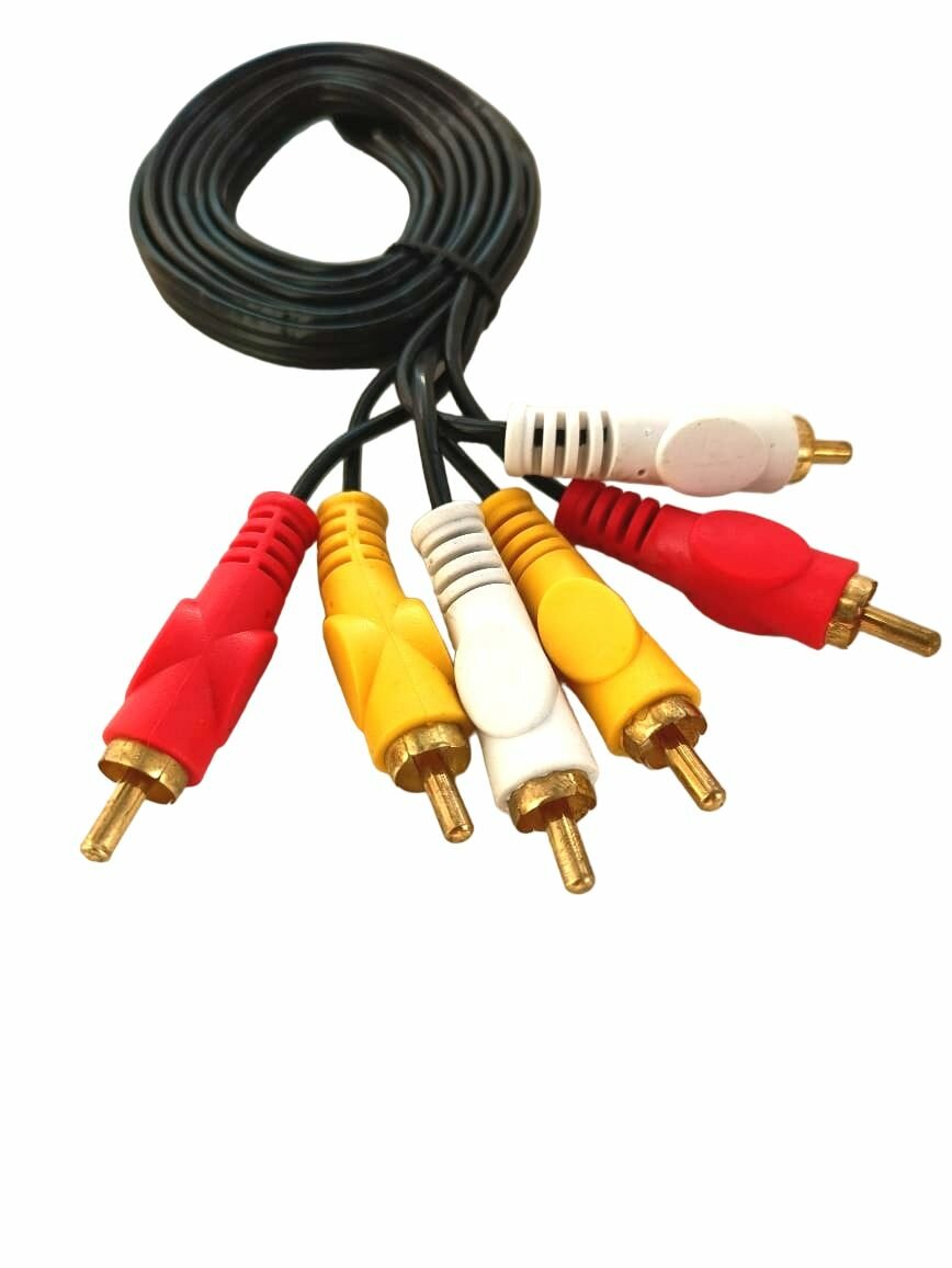 Видеокабель LIANDA-1.5 3 RCA - 3 RCA 1.5 м черный