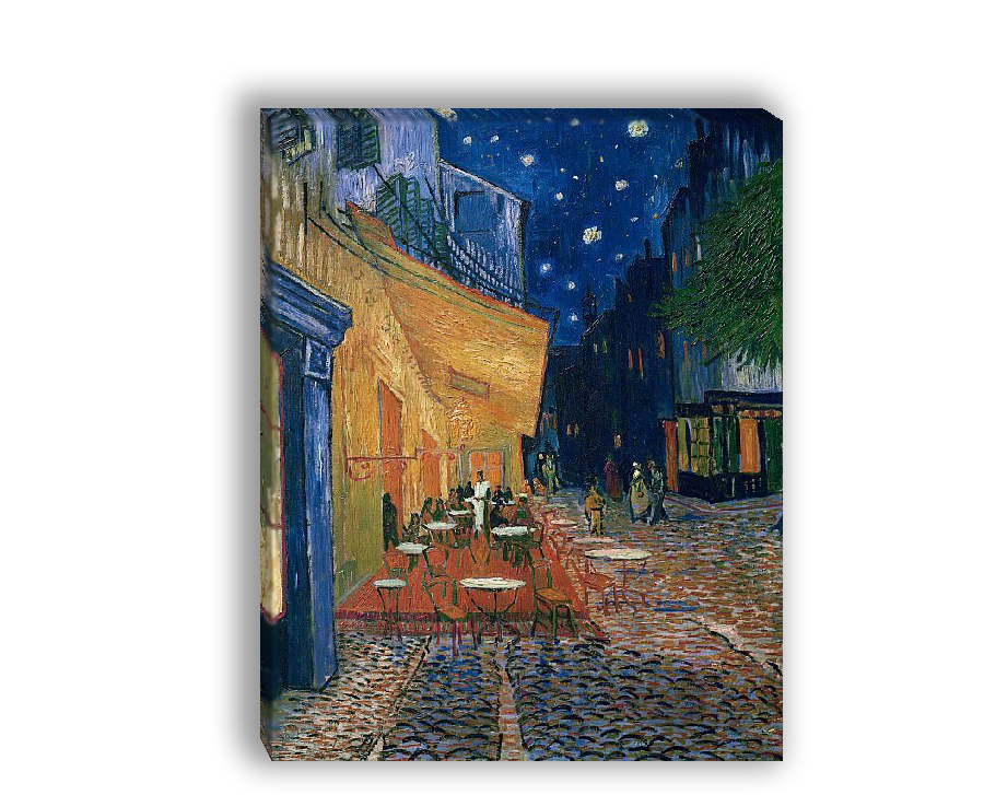 "Ночное кафе в Арле", Ван Гог, Винсент, картина (репродукция) (50х62 см / на подрамнике)