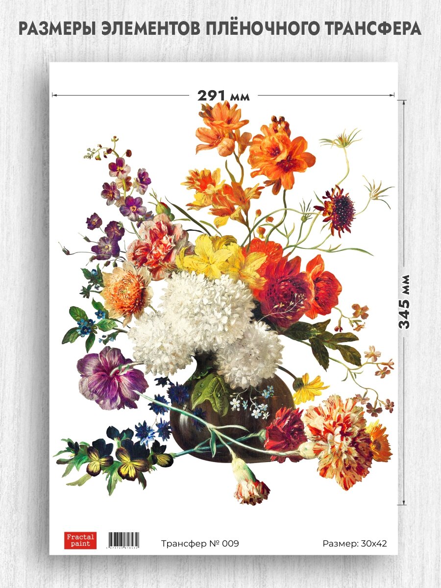 Трансфер для декупажа переводной рисунок для поверхностей 009 (А3)