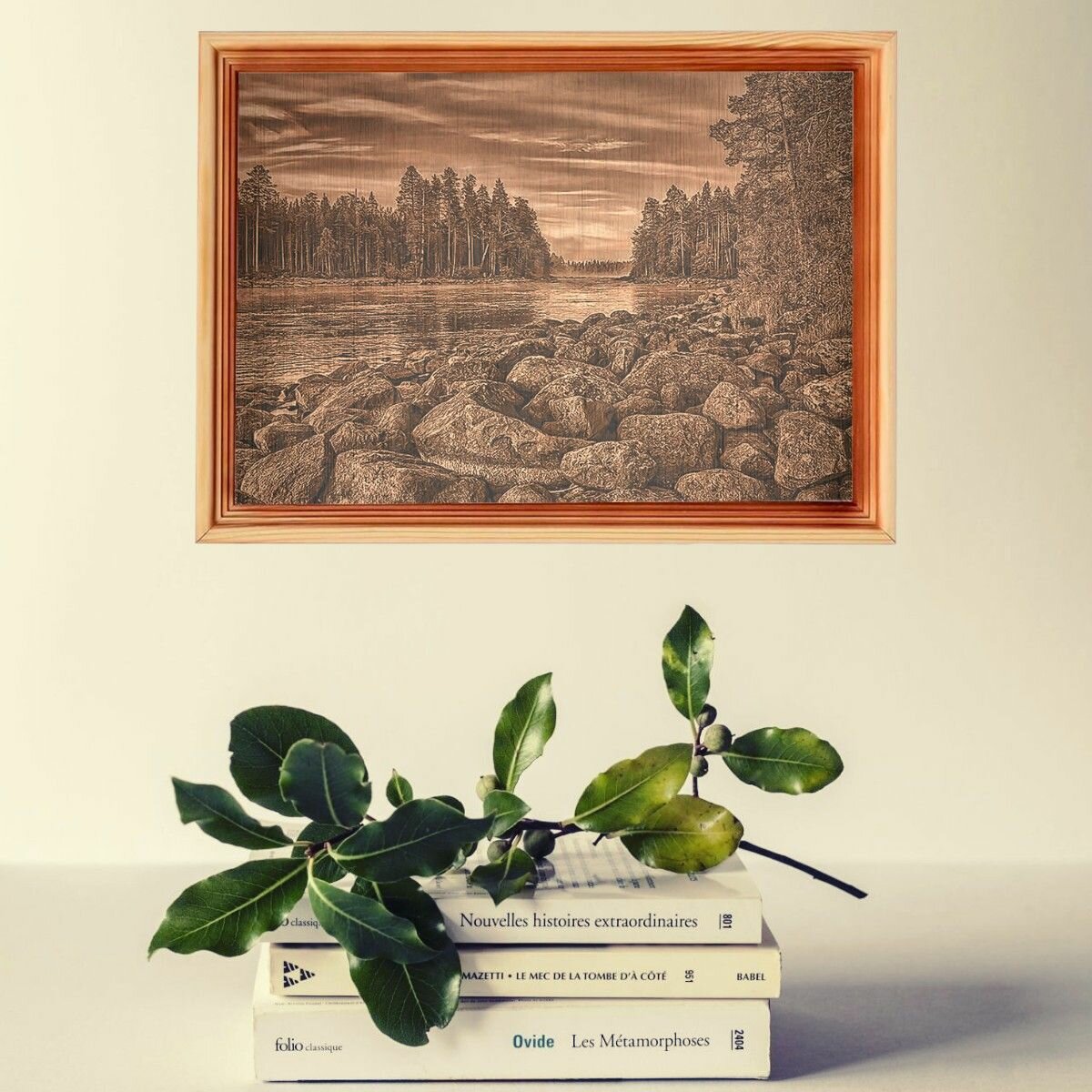 PyroWood Картина в рамке "Прекрасные берега Чусовой", 33 x 24 см.