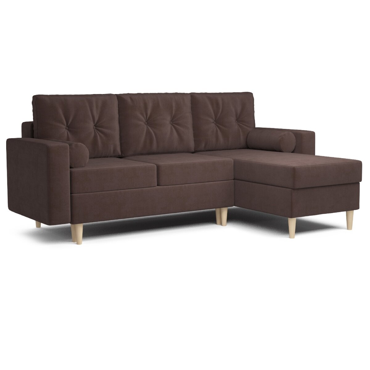 Угловой диван Сток Диванов Стокгольм Chocolate коричневый, механизм пантограф