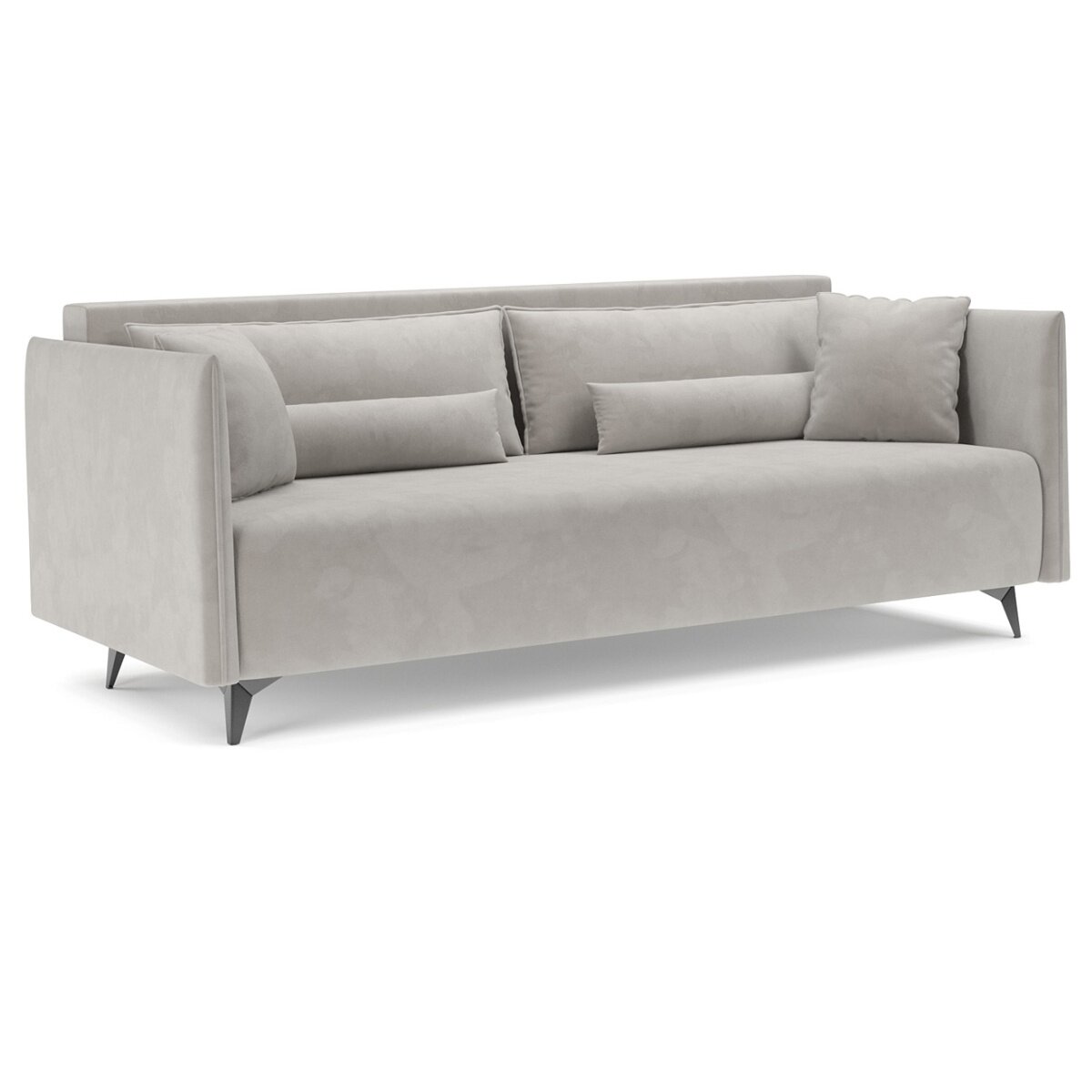 Диван Сток Диванов Флорида Milk серый, механизм пантограф, на ножках