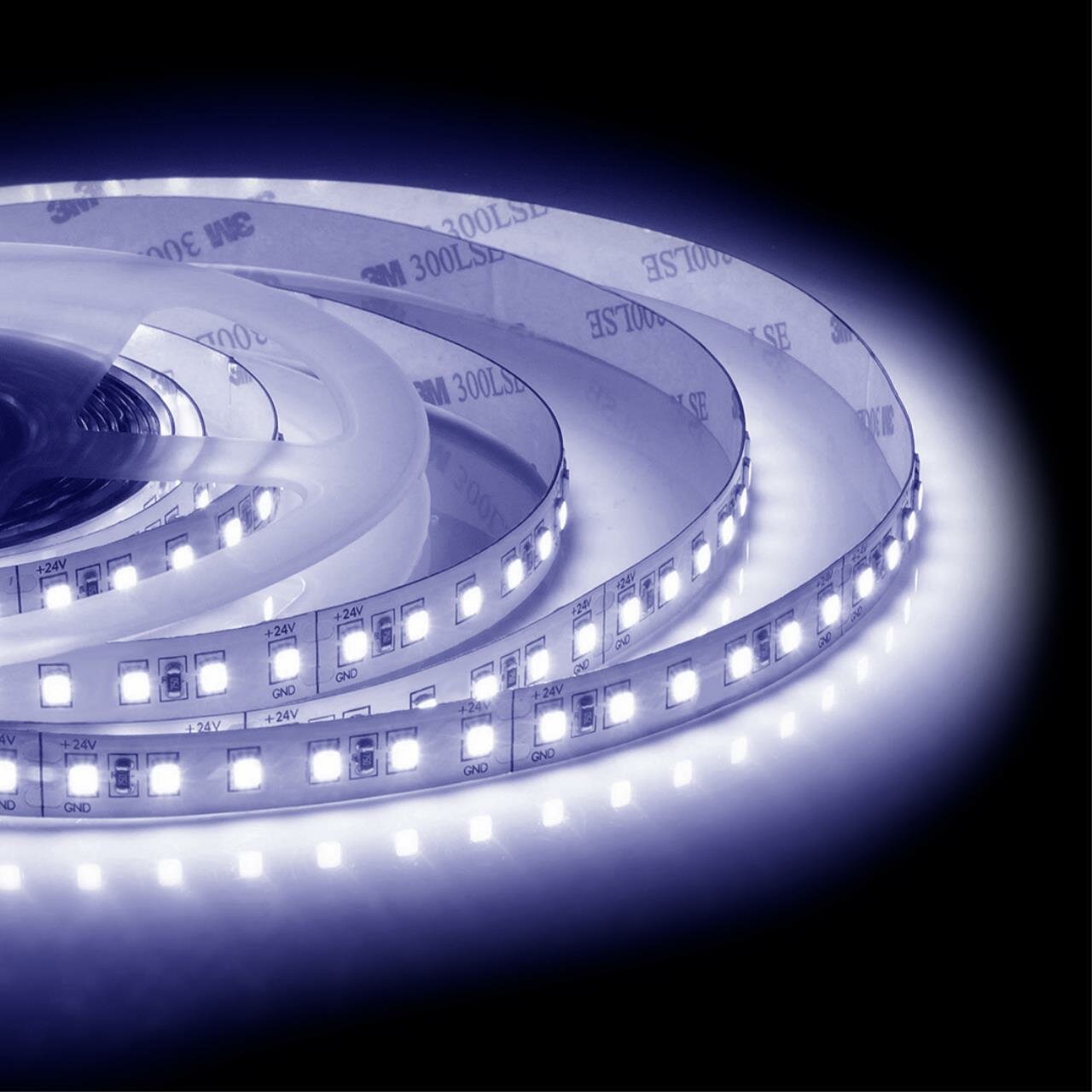 00-343 Светодиодная лента 24В, 16Вт/м, smd2835, 120д/м, IP20, 1500Лм/м, ширина подложки 10мм, 5м, х/б, 6500К