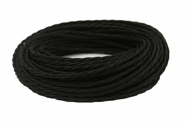 Витой ретро провод TV/TV, цвет черный, 20м.