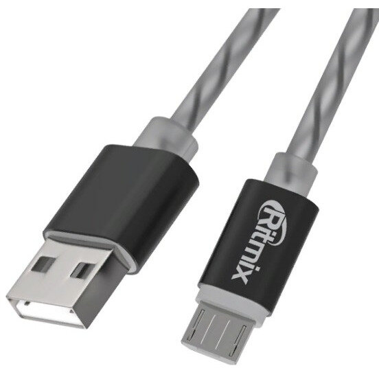 Кабель USB Type-A – Micro-B Ritmix RCC-312 White 1.0m