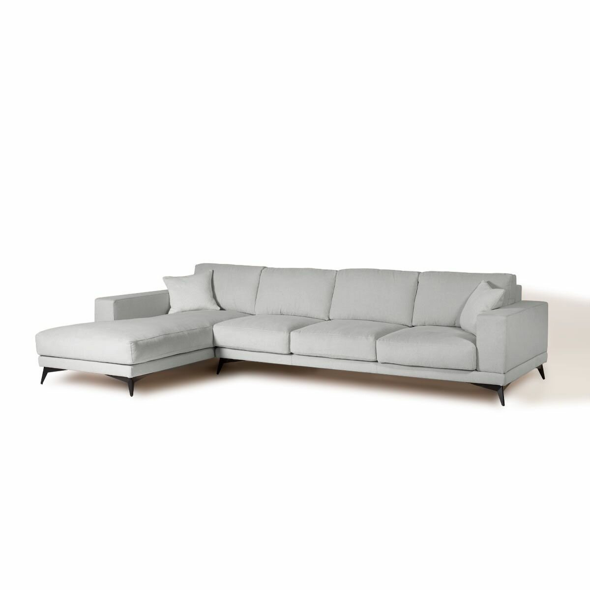 Диван Бергамо с оттоманкой левый в премиальном велюре 360/01