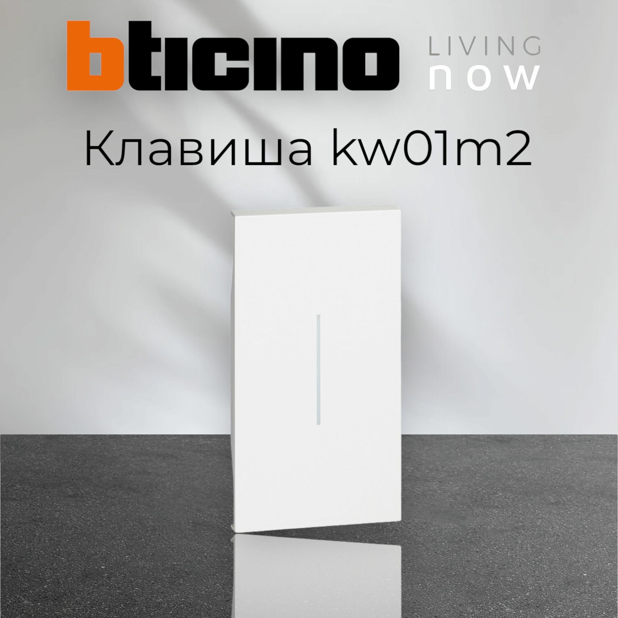 Bticino Living now, цвет белый, Лицевая панель для выключателей и переключателей 2 модуля, KW01M2