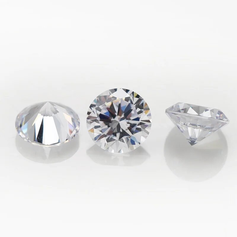 500pcs Size 1.0mm~6.5mm 5A Round Cut White Cubic Zirconia Stones Loose CZ Synthetic Gems For Jewelry Making