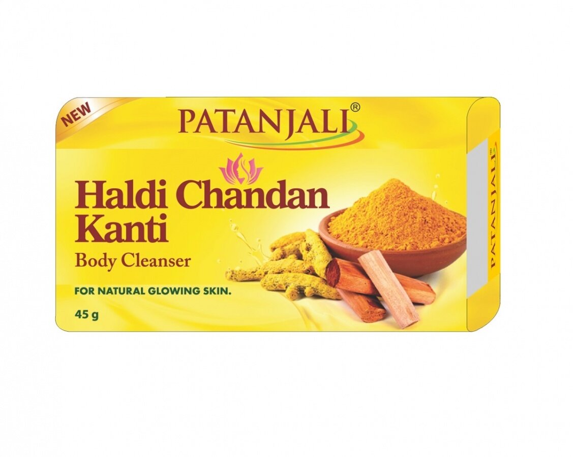 HALDI CHANDAN KANTI Body Cleanser, Patanjali (куркума И сандал мыло для тела, Патанджали), 45 г.