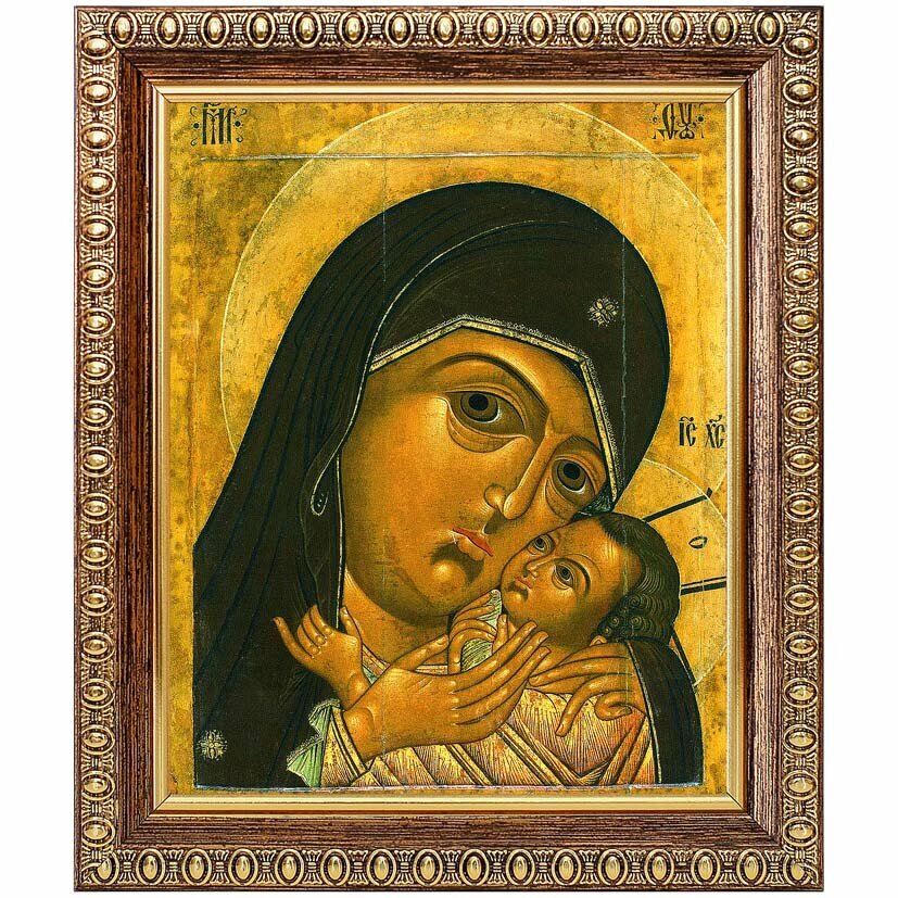 Корсунская икона Божией Матери, в темной пластиковой рамке 12,5*14,5 см