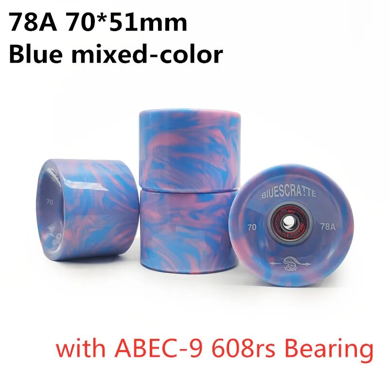 Лонгборд колеса 70 мм 80А 4 шт. Синий, 78A model5 Bearing