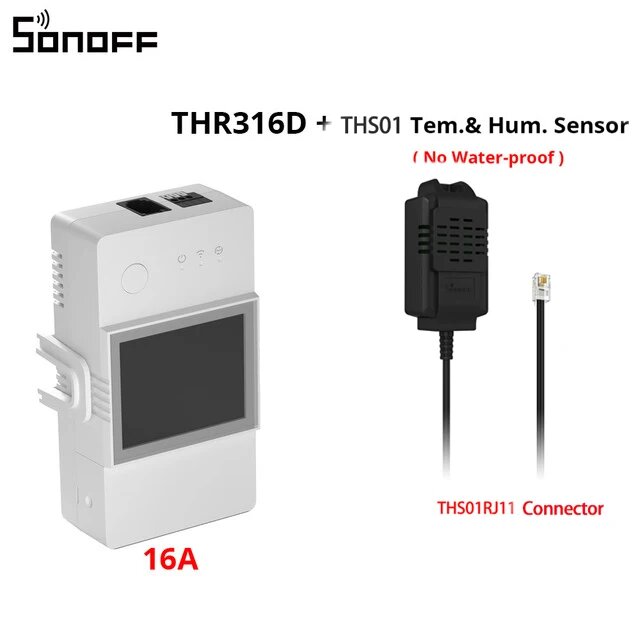 SONOFF THR316D + THS01 Темп. и Влажн. датчик, 16A