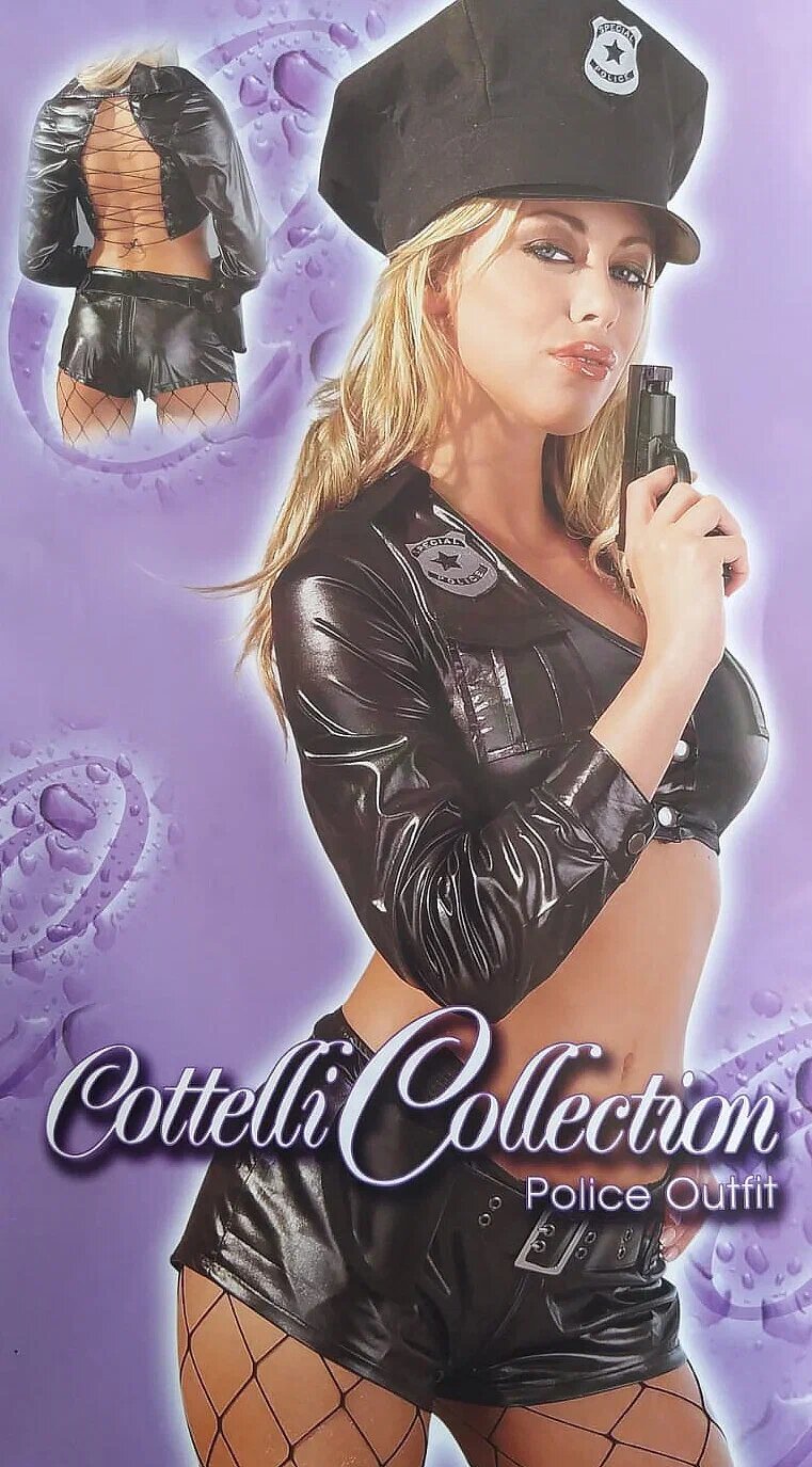 Полицейский комплект с "мокрым эффектом" от Cottelli Collection, чёрный