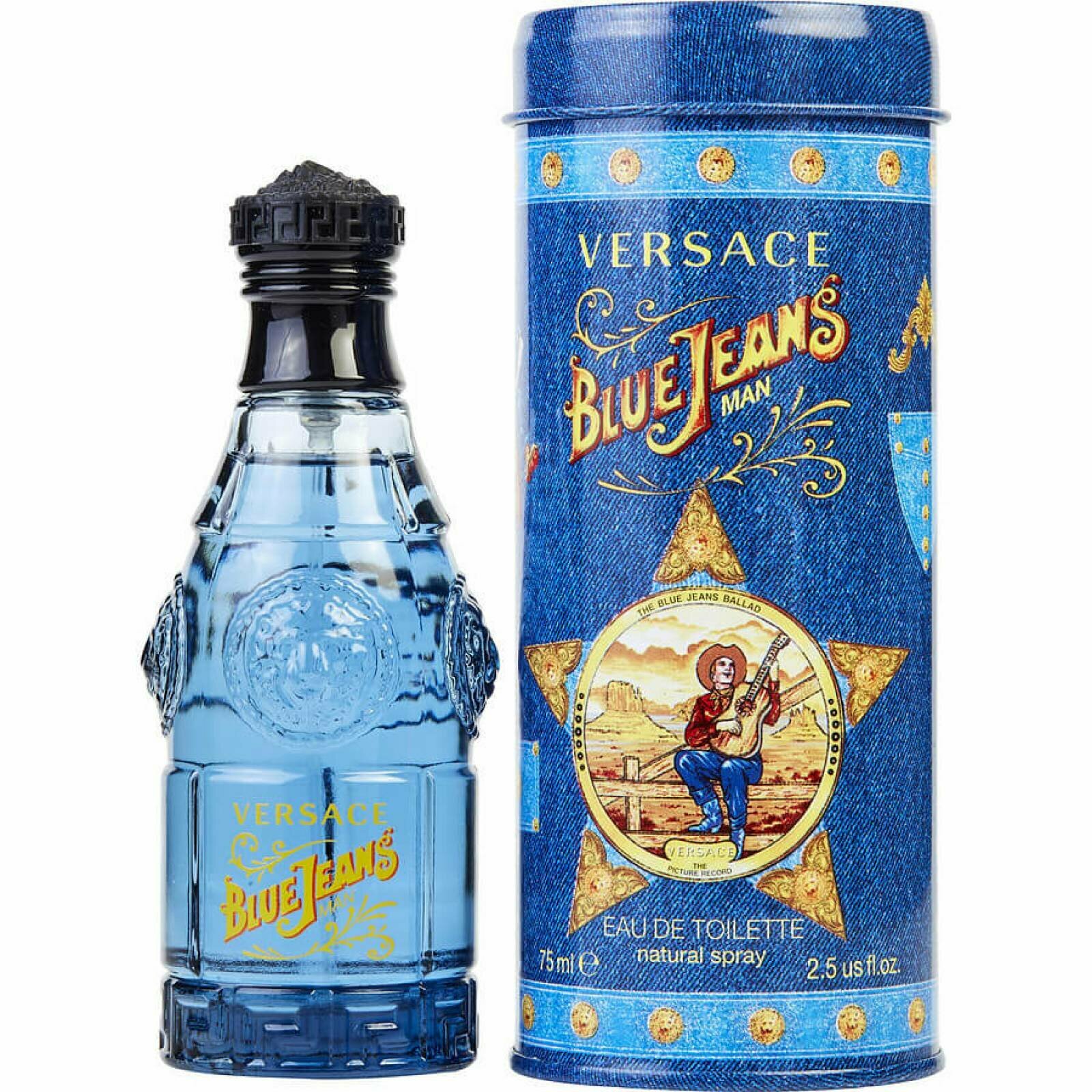 Туалетная вода Versace Blue Jeans, мужская, фужерный аромат, 75мл