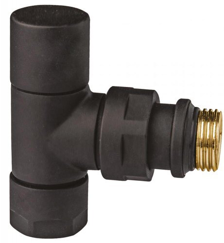 Вентиль Far запорный угловой 1/2", гайка М24х19, черн. матов.