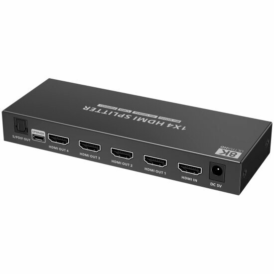 Сплиттер 1 в 4 HDMI 2.1, 8К, аудио Lenkeng LKV864
