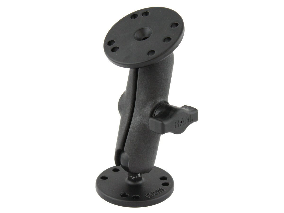 RAP-B-101-OT1U, композитное двойное шаровое крепление RAM с двумя круглыми алюминиевыми пластинами