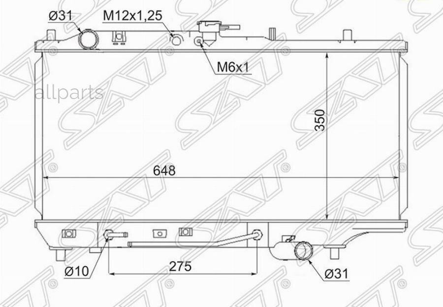 SAT MZ0001-89 Радиатор Mazda 323 89-95 / Familia 89-94