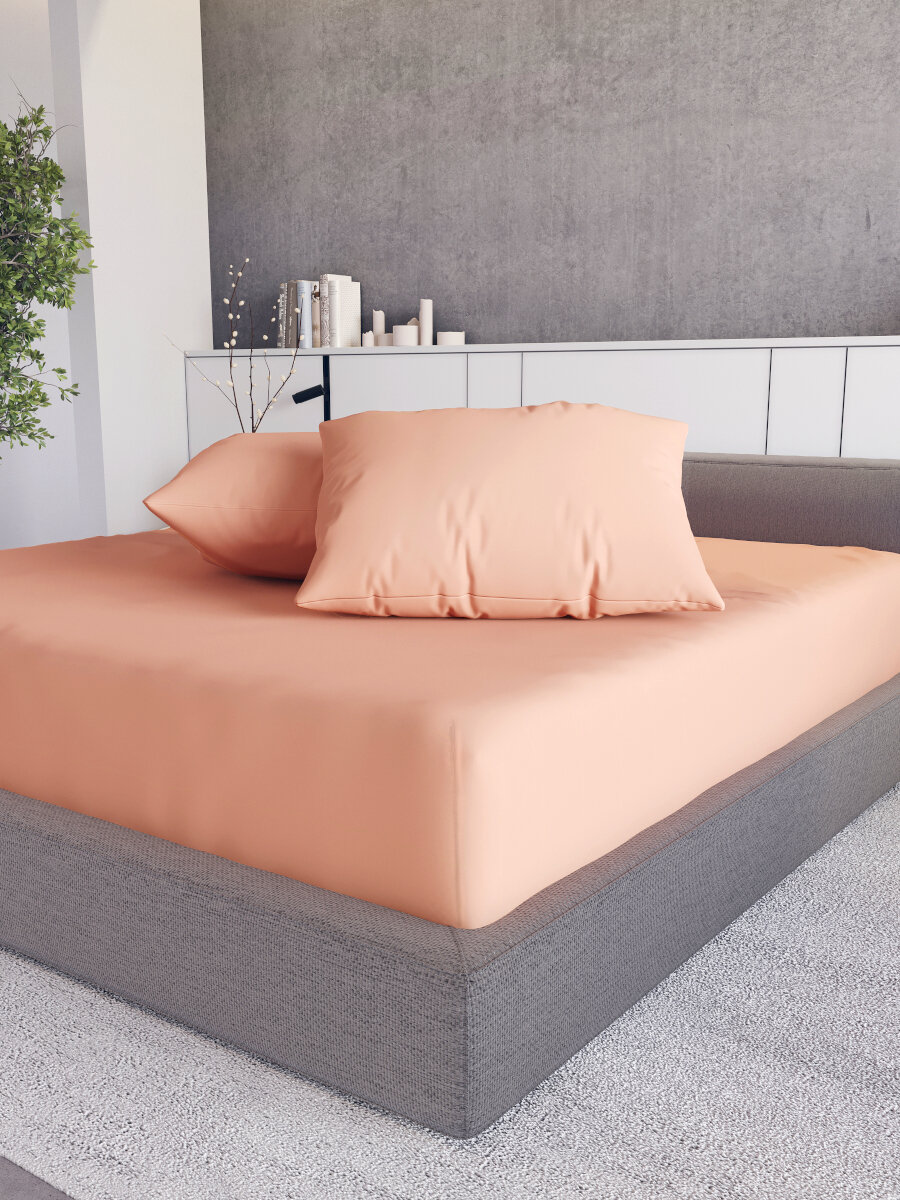 Две наволочки 50х70 см SKANDIAdesign МикроСатин, 005 Персиковый