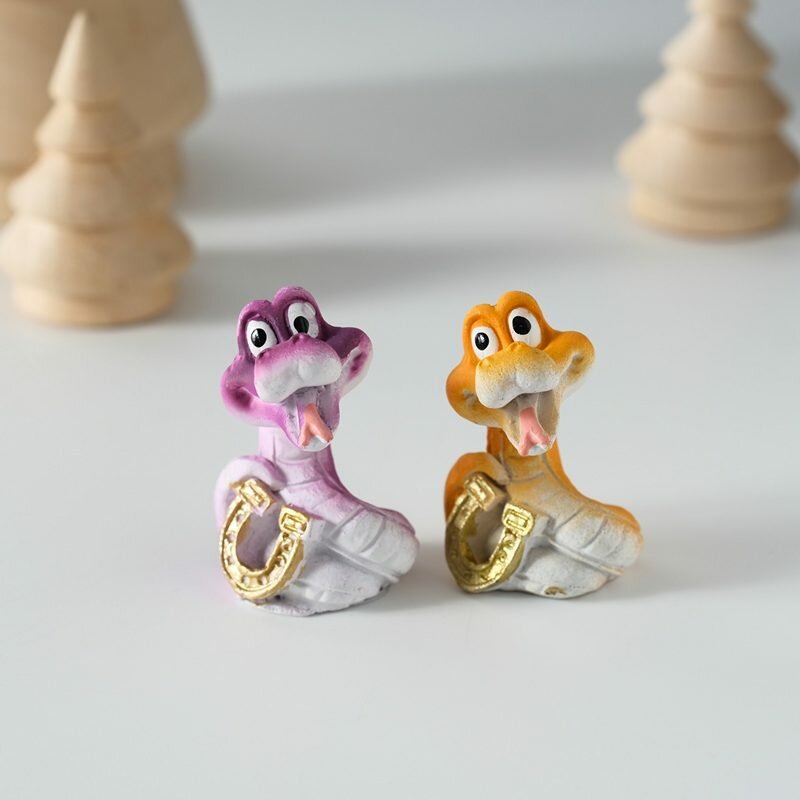 Сувенир полистоун "Змейка с подковой" микс - 2 шт.