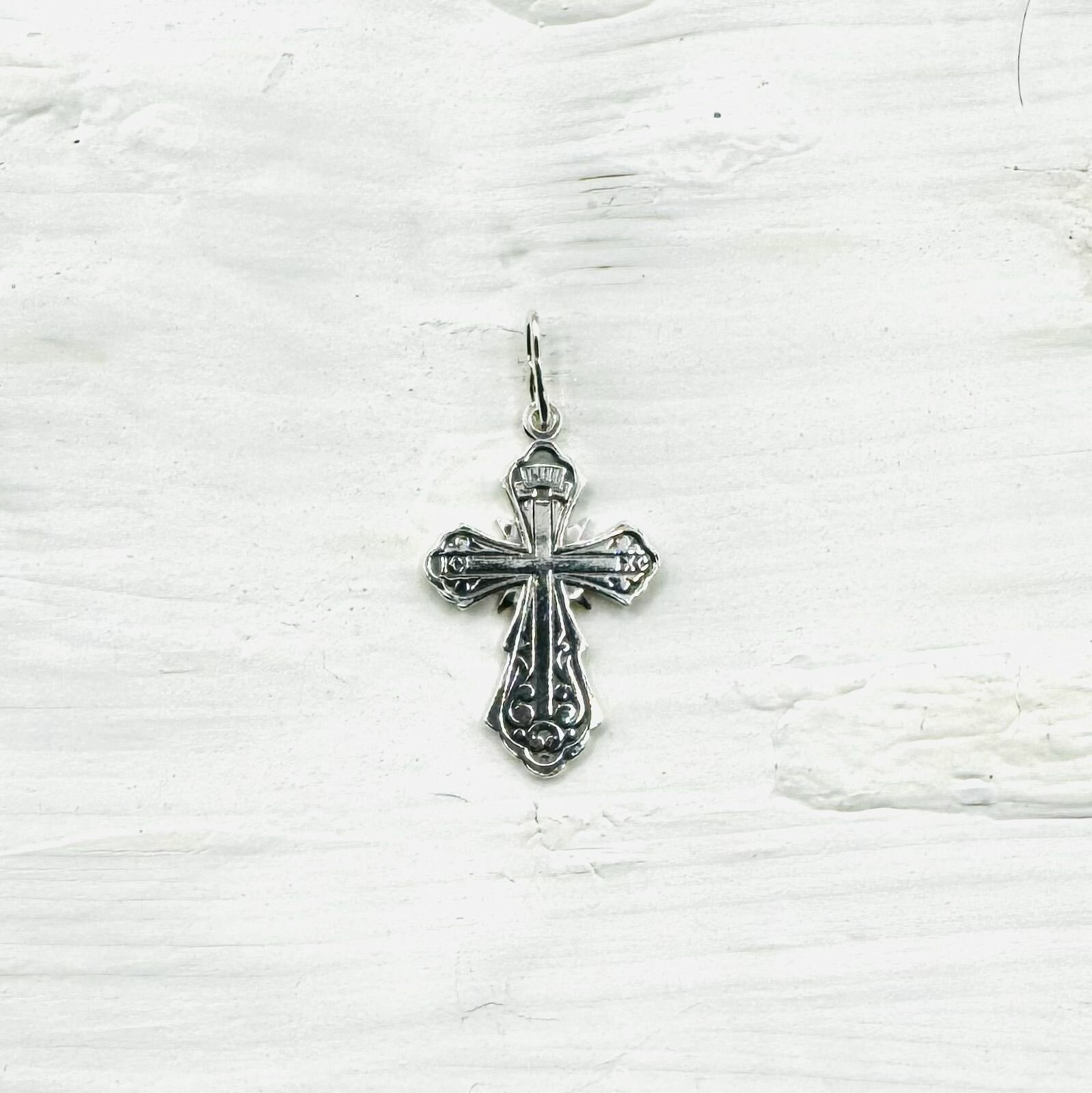 Крестик, серебро, 925 проба, чернение