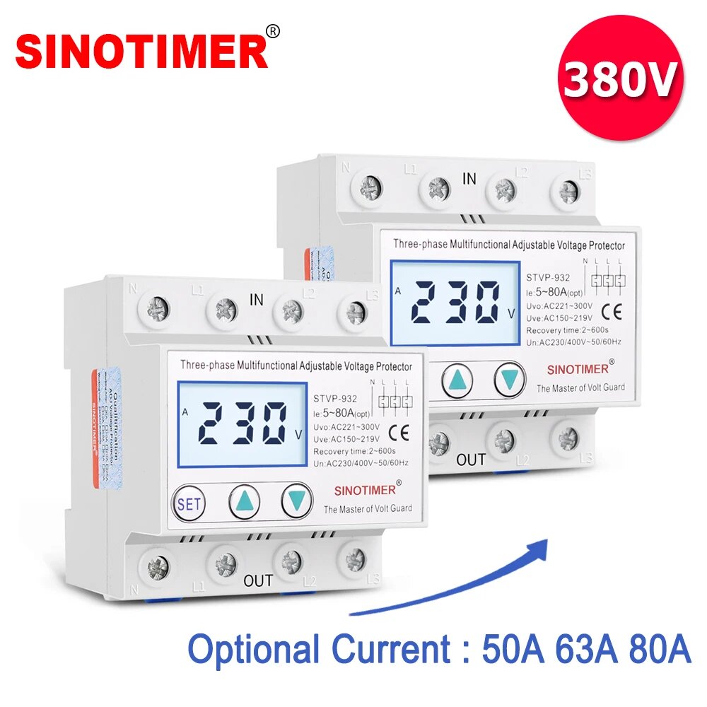 Реле напряжения SINOTIMER STVP 380В 80А 63А