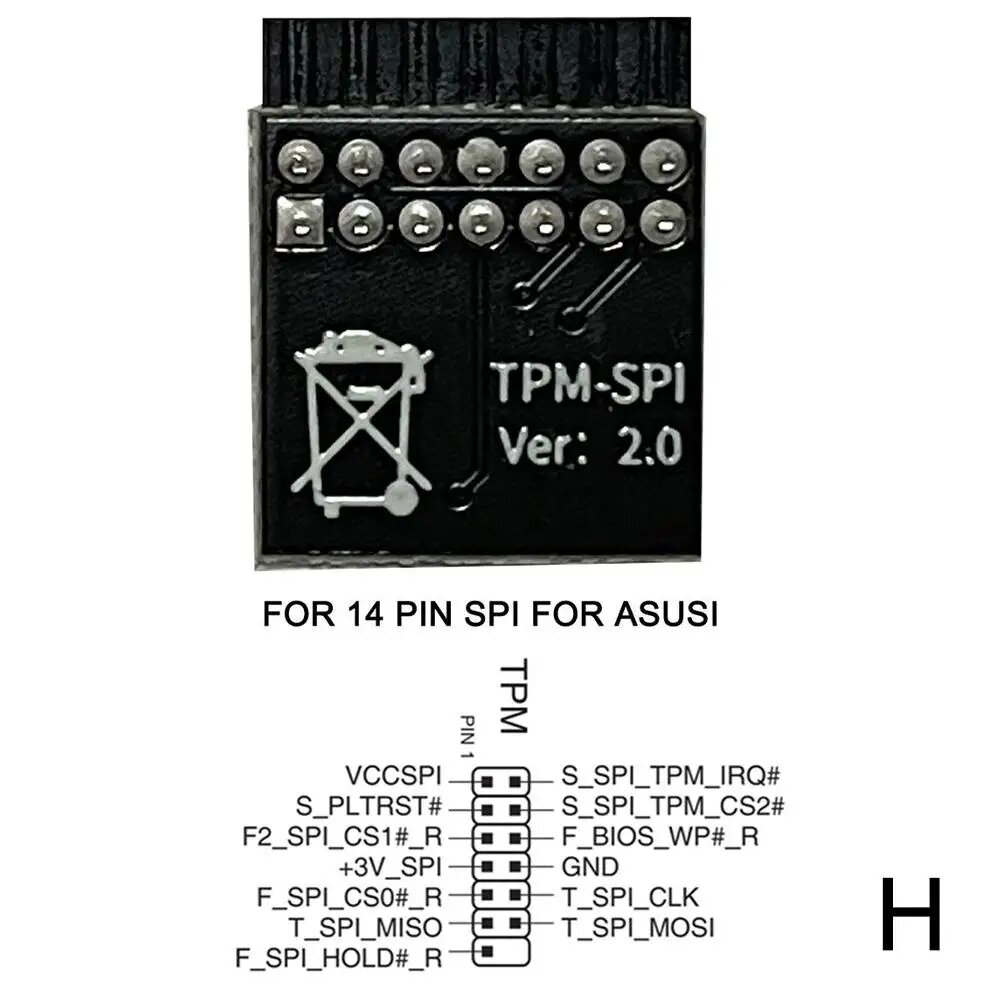 Чип TPM 2.0 MSI для материнских плат GIGABYTE ASUS Asrock 14pin SPI Asus