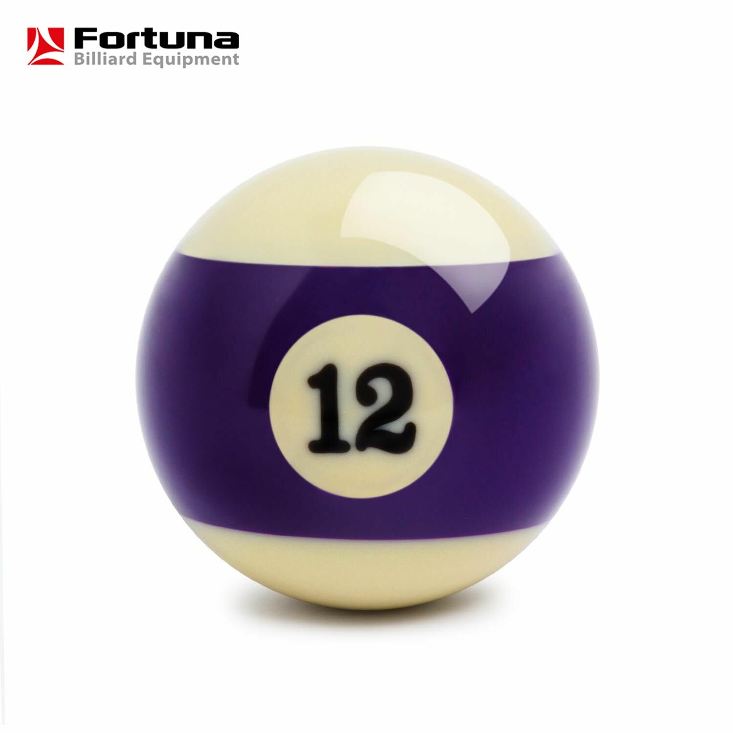 Бильярдный шар №12, 57,2 мм, для пула, Fortuna Standard, фиолетовый, 1 шт.