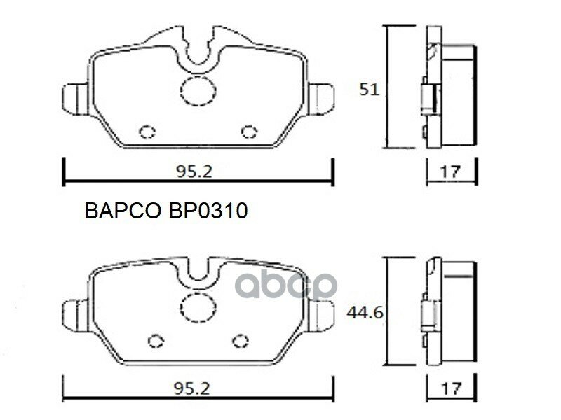 Колодки тормозные дисковые BAPCO арт. BP0310