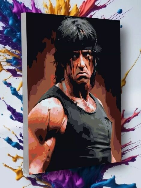 Картина по номерам Рэмбо Сильвестр Сталлоне Неудержимый 40х50