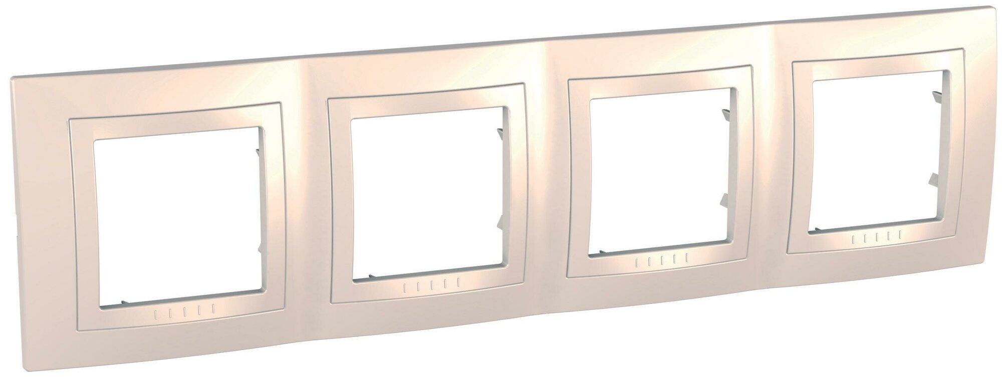 Рамка Unica 4 поста с декоративным элементом бежевая MGU2.008.25