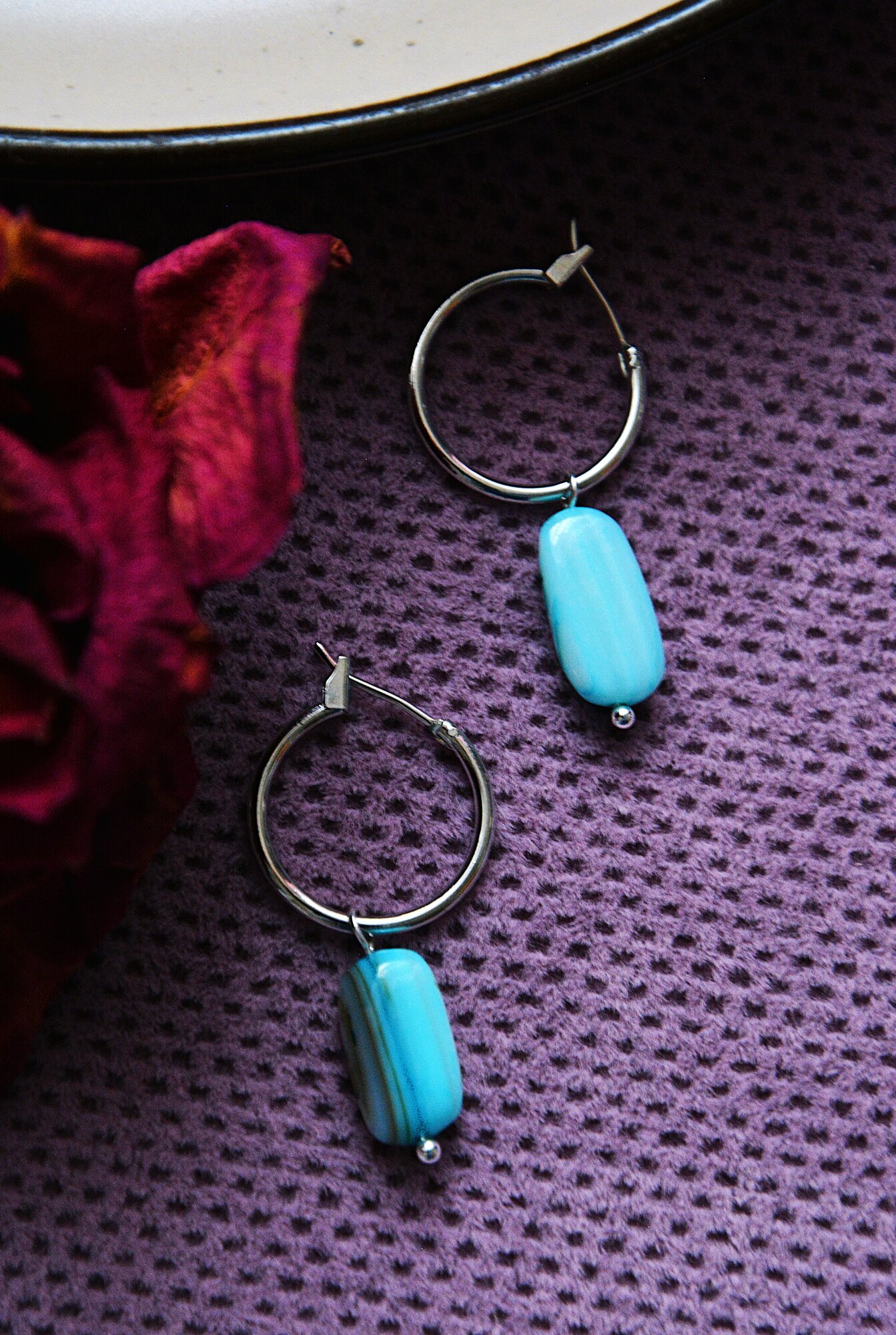 Комплект серег, перламутр