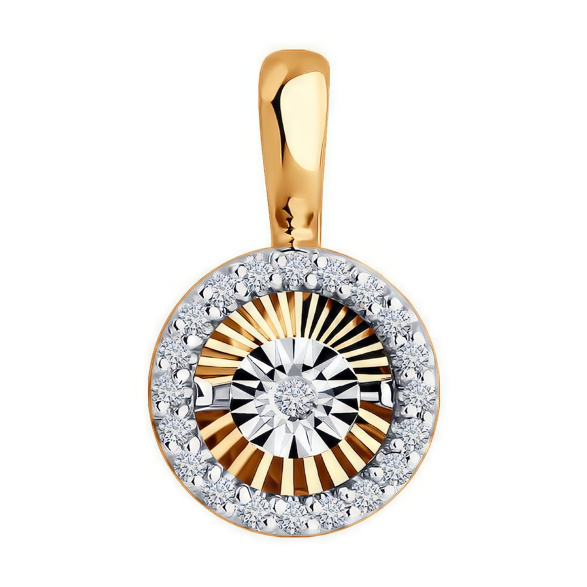 Подвеска, красное золото, 585 проба, бриллиант