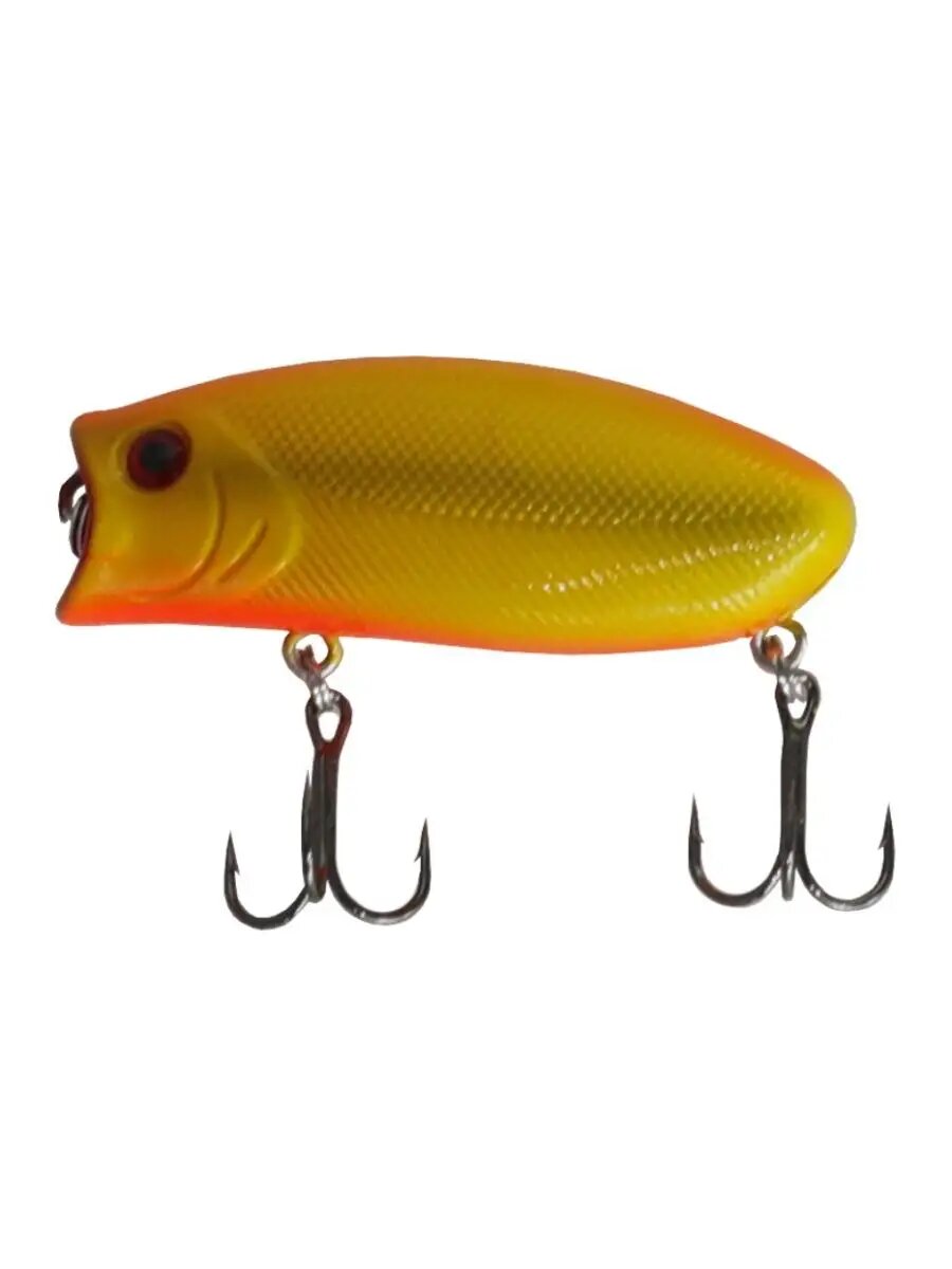 Поппер SHARADO MALAS, поверхностный, плавающий, тройной крючок, желтый/оранжевый