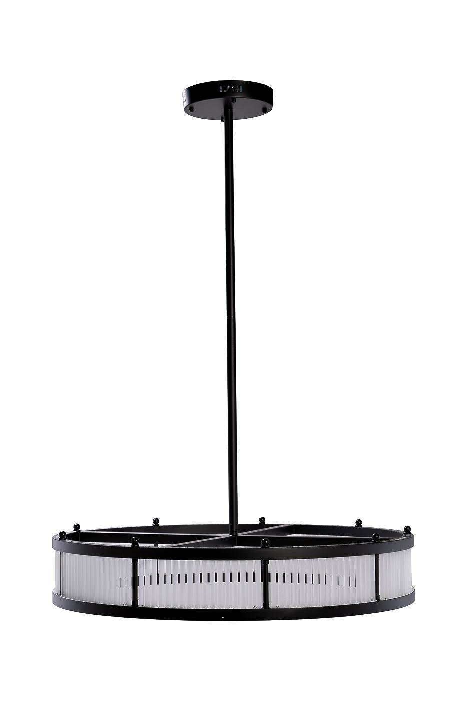 Потолочный светильник Garda Decor K2KM12851 Люстра Ancona круглая чёрный матовый/стекло прозр. d85см арт. K2KM12851