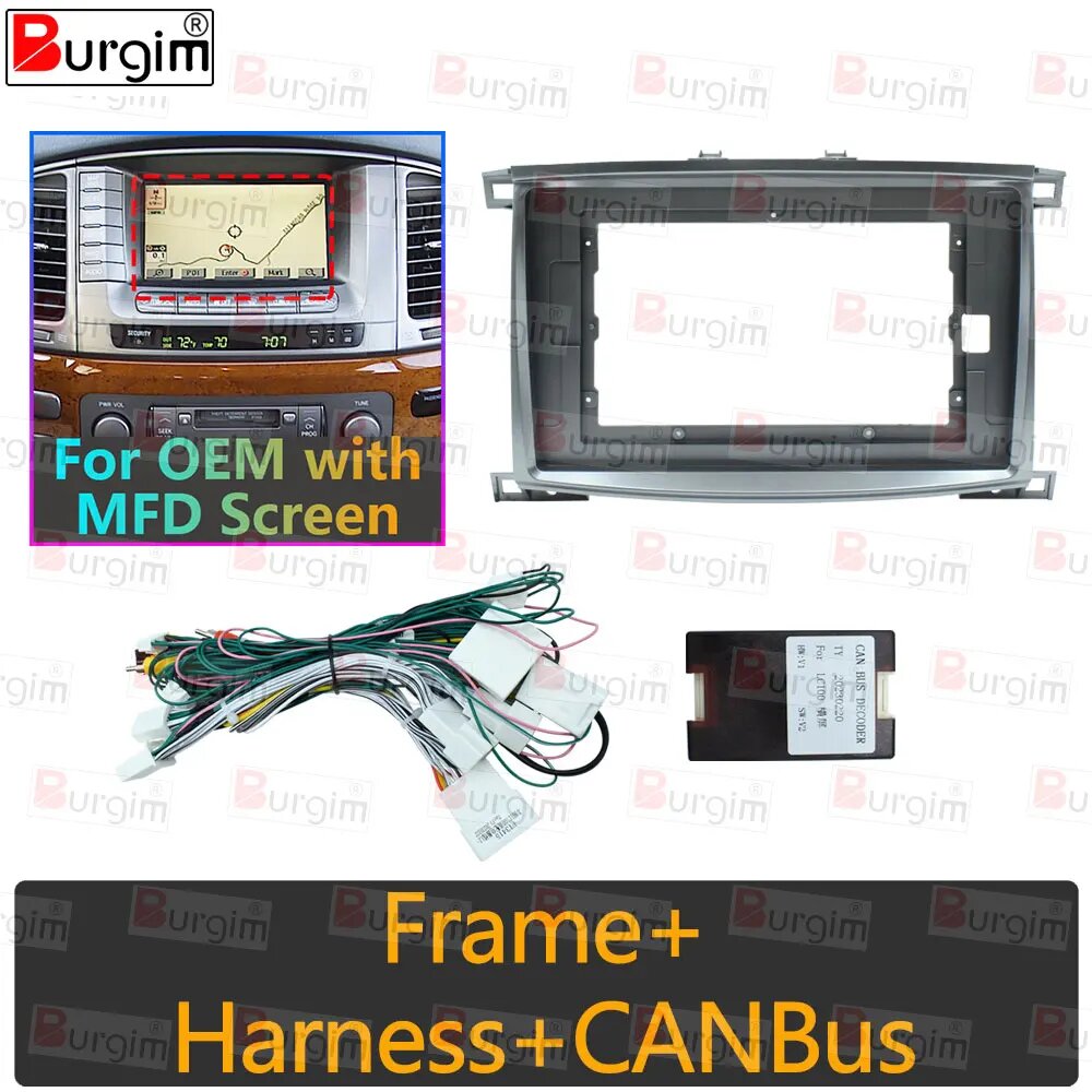 Рамка автомобильного радио для Toyota Land Cruiser LC100 Lexus LX470 J100 Frame cable canbus