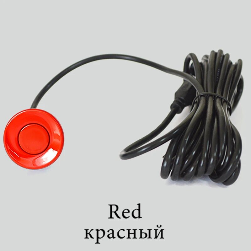 Датчик парковки автомобиля 22 мм, 1 шт, комплект датчиков, монитор, черный, красный, синий, Красный