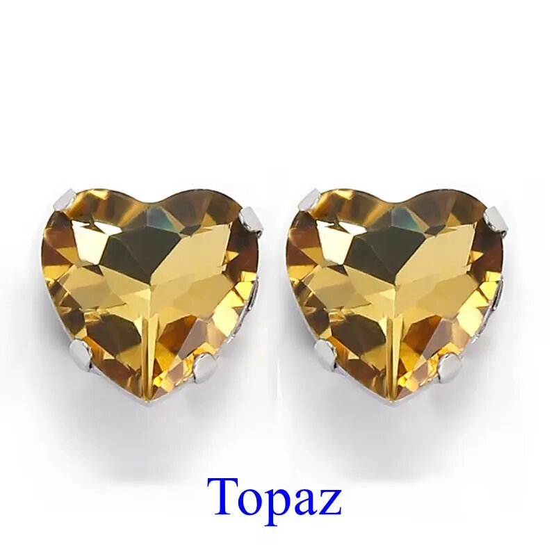 Серьги Topaz сердце из стекла