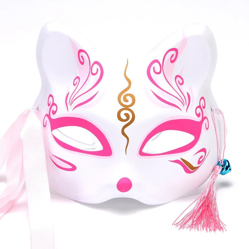 Полулицевая маска лисы из ПВХ Розовый, H