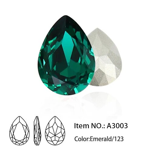 Хрустальные капли Emerald 123, изумрудные