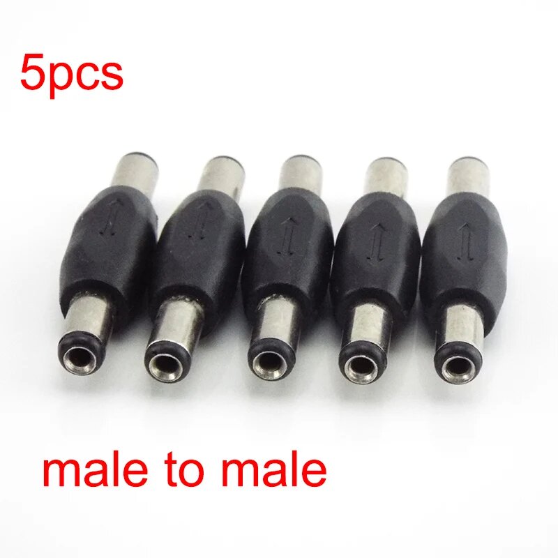 Разъем DC 5.5x2.1 мм male to male (5 шт)