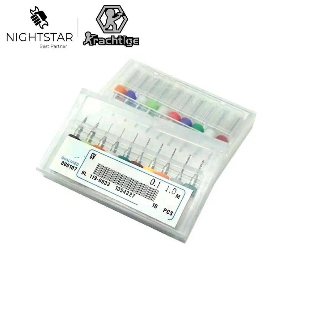 Набор сверл Krachtige для печатных плат 10 шт. 1.1-2.0 mm