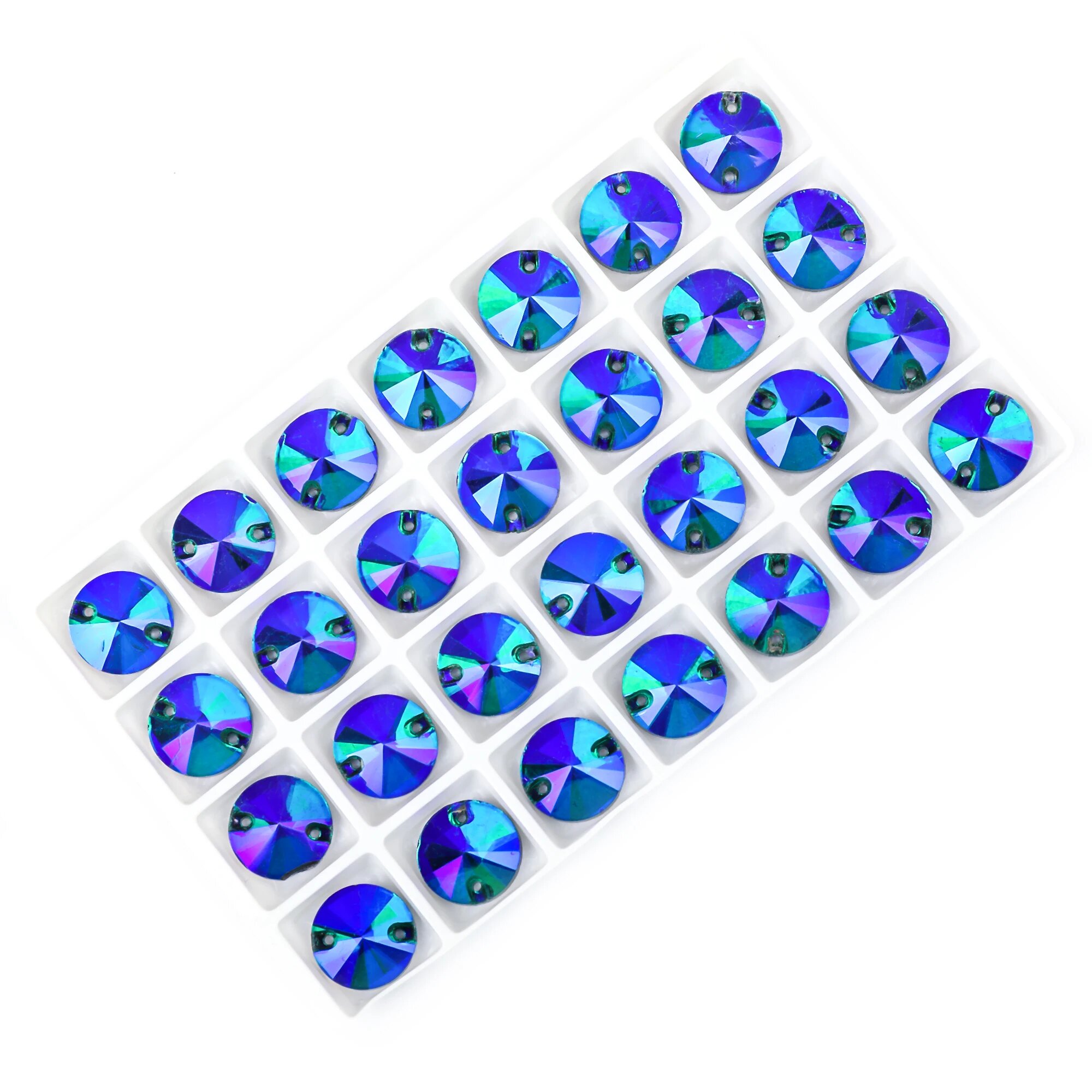 Хрустальные стразы AB для рукоделия Синий, 10mm 60pcs, Zircon Green AB