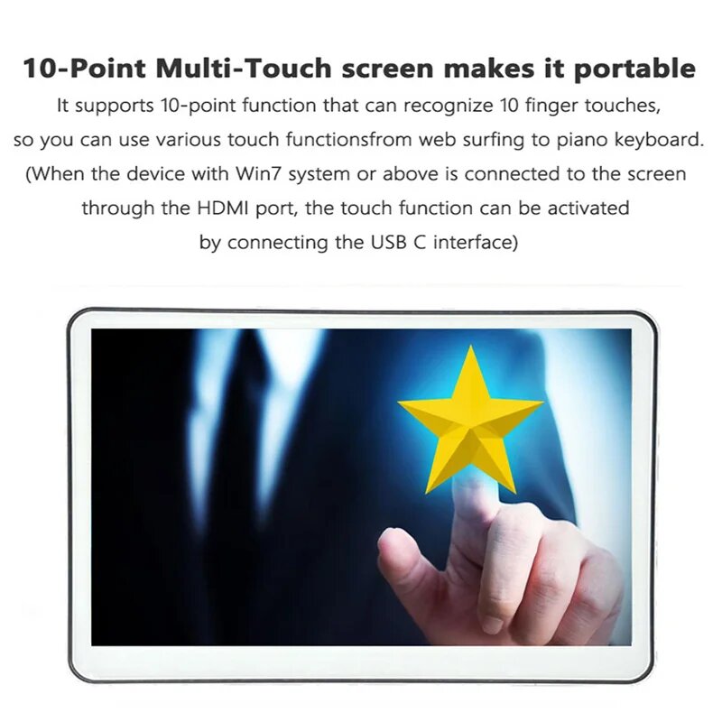 Портативный монитор ZGYNK 10.1 дюйма 1280x800 10 touch