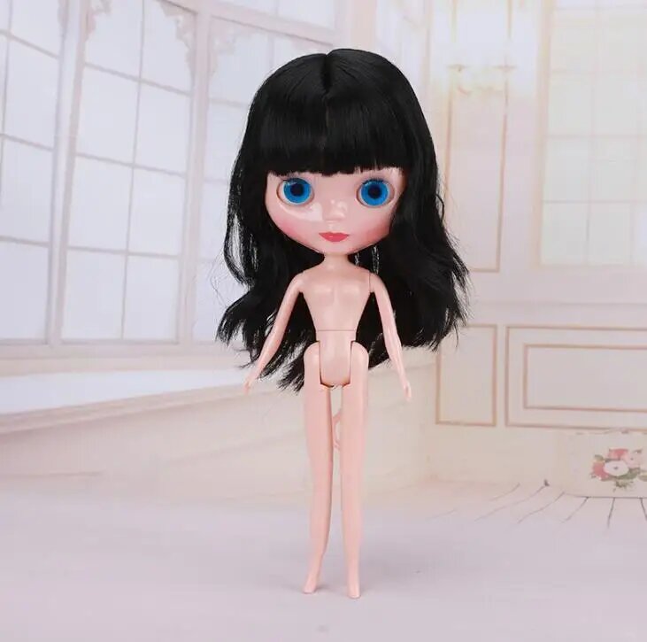 Blyth кукла 30 см силиконовая Черный, black hair